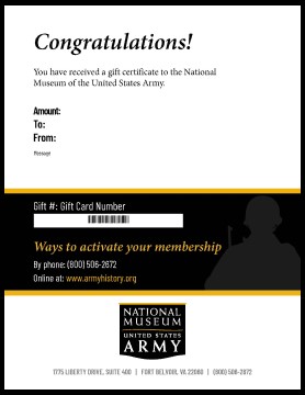 US Army Museum - Gift Certificates